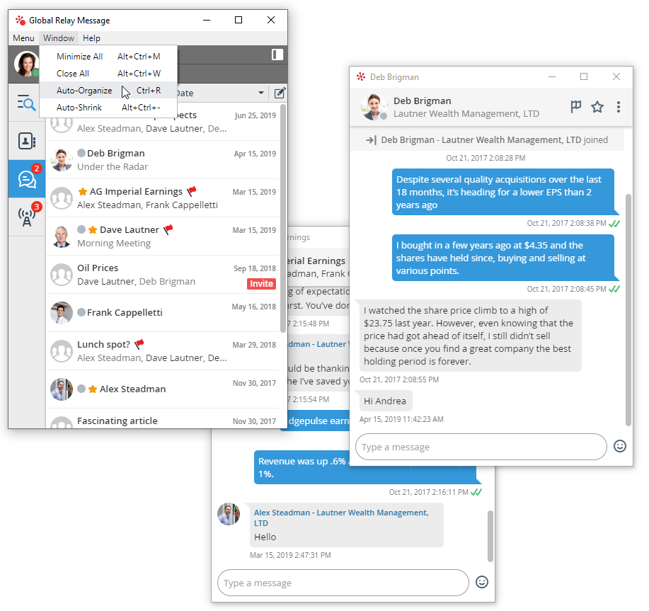 Managing Conversation Windows