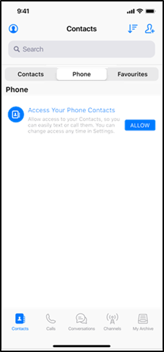Accessing Your Phone's Contacts for Global Relay Text (iOS)