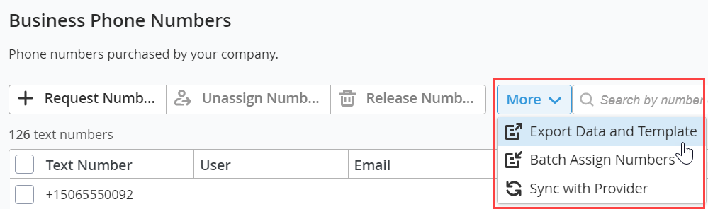 Exporting Information About Your Global Relay Text Numbers