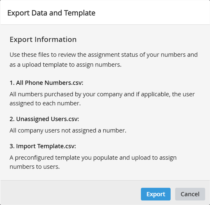 Exporting Information About Your Global Relay Text Numbers