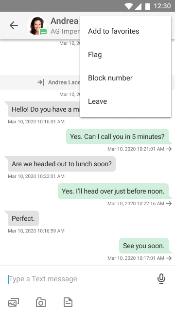 Sending Texts via Global Relay Text (Android)