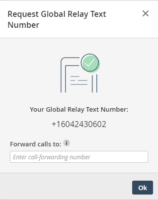 Requesting a Global Relay Text Number