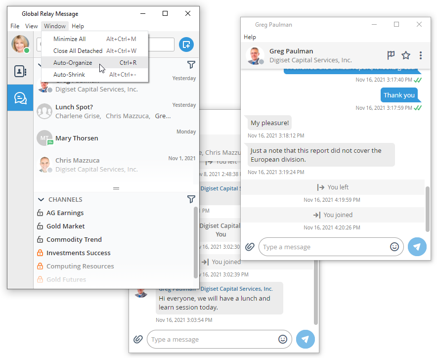 Managing Conversation Windows