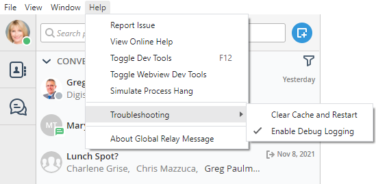 Navigating Global Relay for Desktop